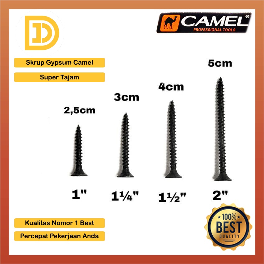 Jual Skrup Gypsum 2cm 3cm 4cm 5cm Camel Original Per 50 pcs Sekrup ...