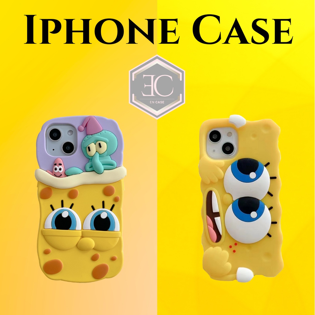 Jual Iphone Silicone Protective Case | Casing Iphone 12 13 14 Pro Promax Model Spongebob ...