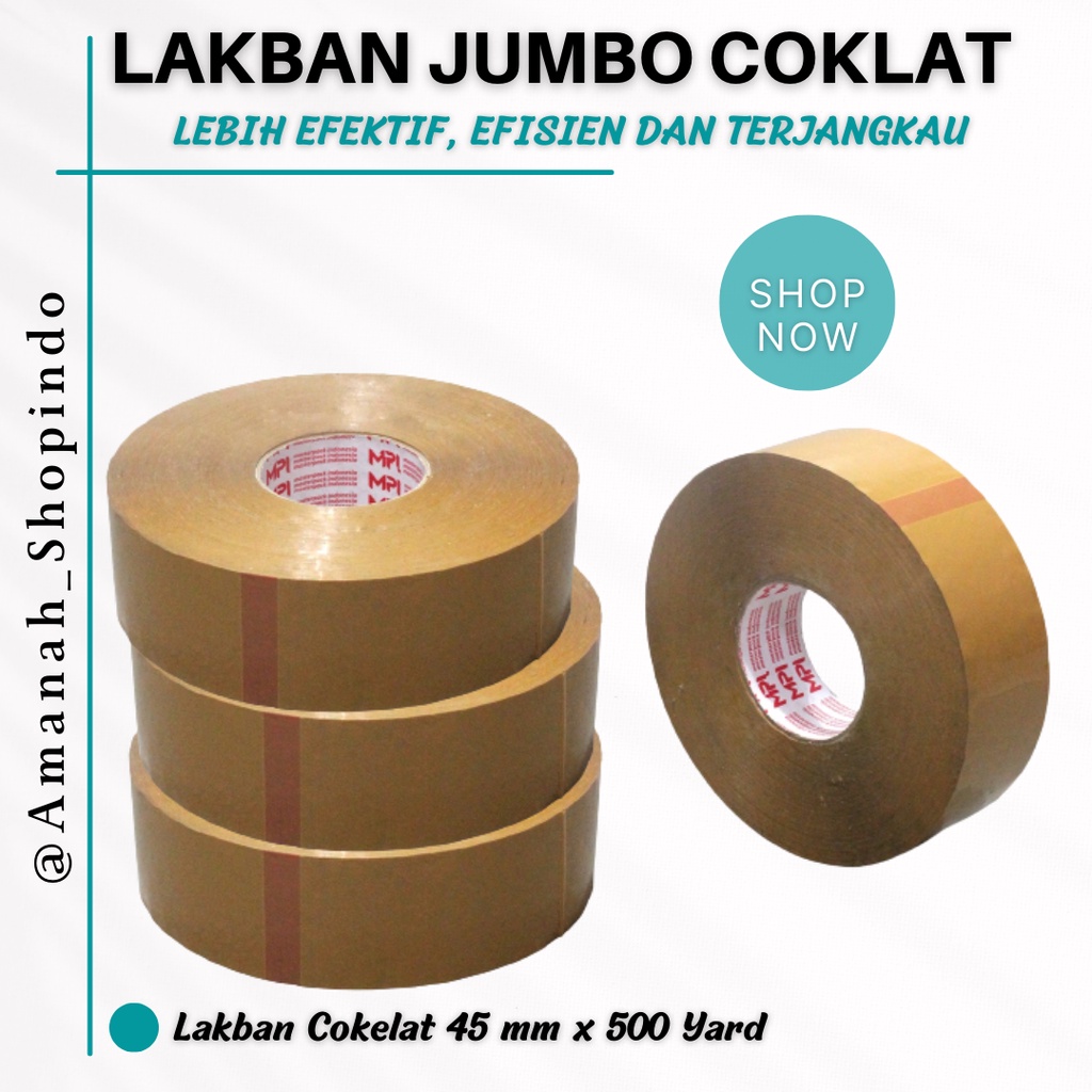 Jual LAKBAN JUMBO COKLAT & BENING 45mm x 300yard (super lengket) LSY TAPE INDONESIA | Shopee ...