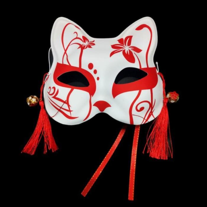 Jual Topeng Anbu Setengah Wajah Demon Slayer Fox Mask Kabuki Kitsune ...