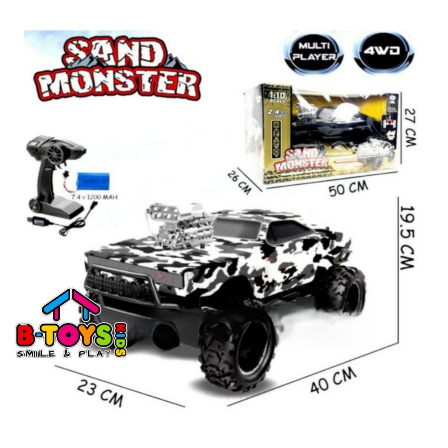 Jual mobil mobilan rc 4wd rock crawler sand monster remote control ...