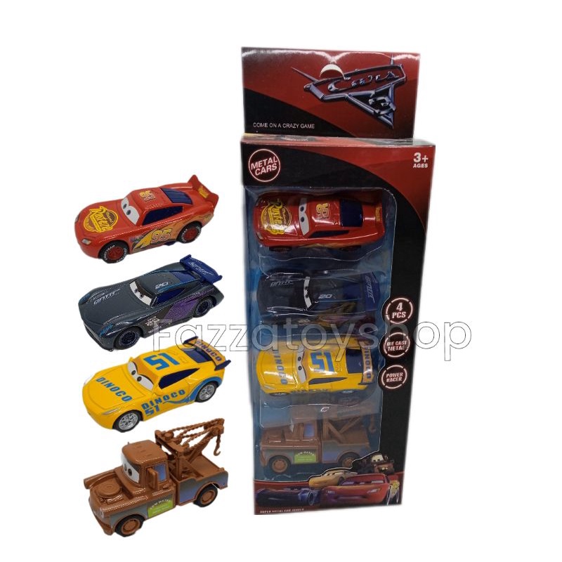 Jual Diecast Mettal Cars Mainan Mobil Mcqueen Besi Set 4 Pcs | Shopee ...