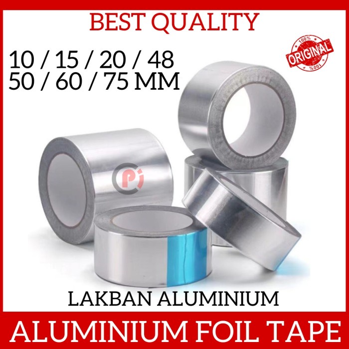 Jual Aluminium Foil Tape Dengan Perekat 10 15 25 48 70mm Lakban Tahan Panas | Shopee Indonesia