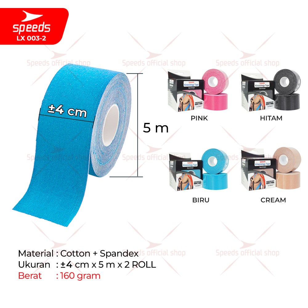 Jual SPEEDS Kanesio Tape / Tapping / Kinesiology Tape 4cm x 5m Pelindung Otot Sport Tape ...