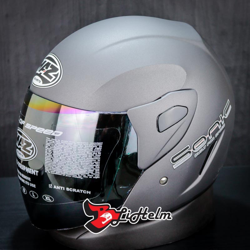 Jual HELM MAZ SONIC GUNMETAL DOFF | HALF FACE SNI | SINGLE VISOR ...