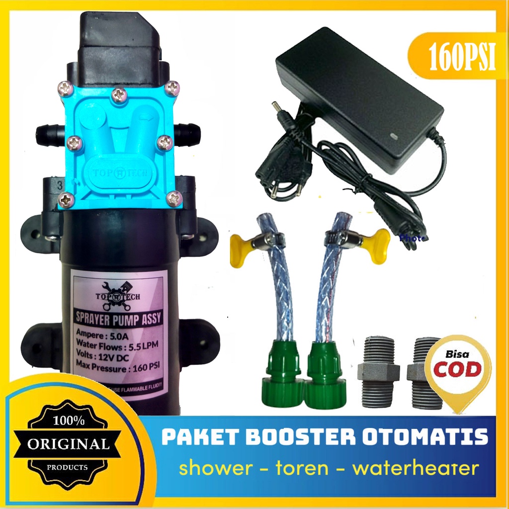 Jual Paket Pompa Booster Air Otomatis untuk Shower Toren Waterheater ...