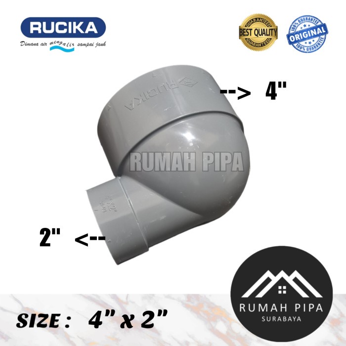 Jual Reducer Knee 4" x 2" / Reducer Elbow 4" x 2" DV - RUCIKA | Shopee Indonesia