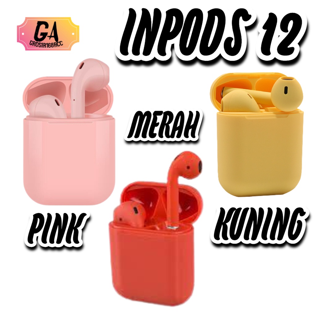 Jual HANSFREE/EARPHONE INPODS 12 MACARON WARNA WARNI | Shopee Indonesia