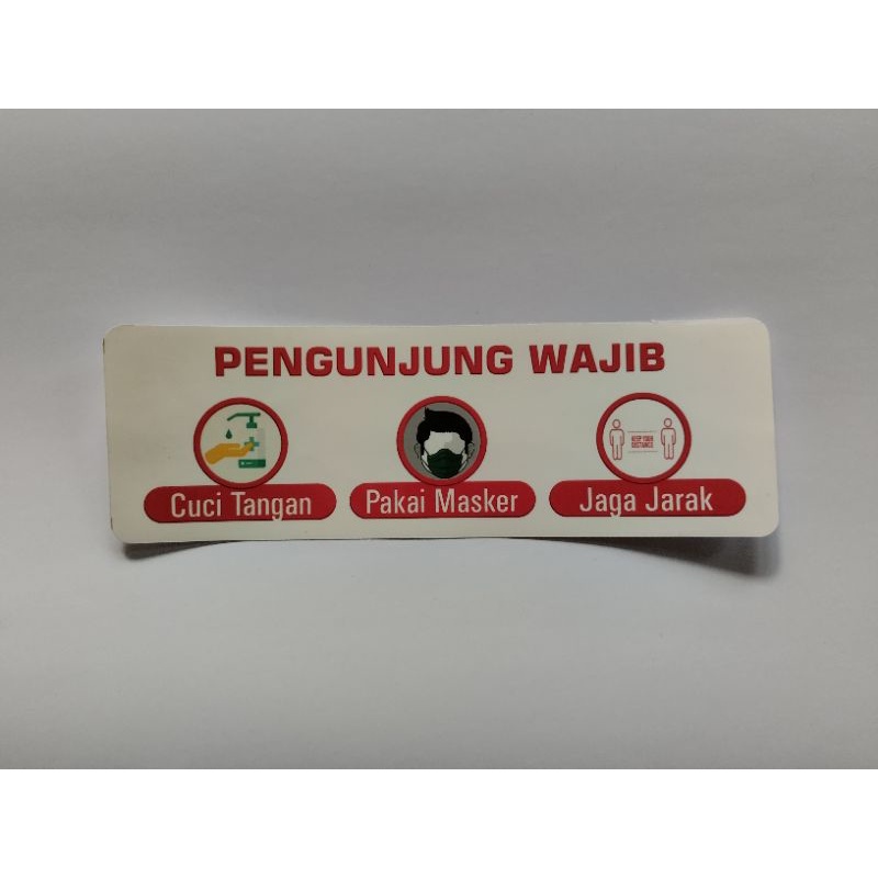 Jual Stiker Pengunjung Wajib Cuci Tangan, Pakai Masker, Jaga Jarak ...