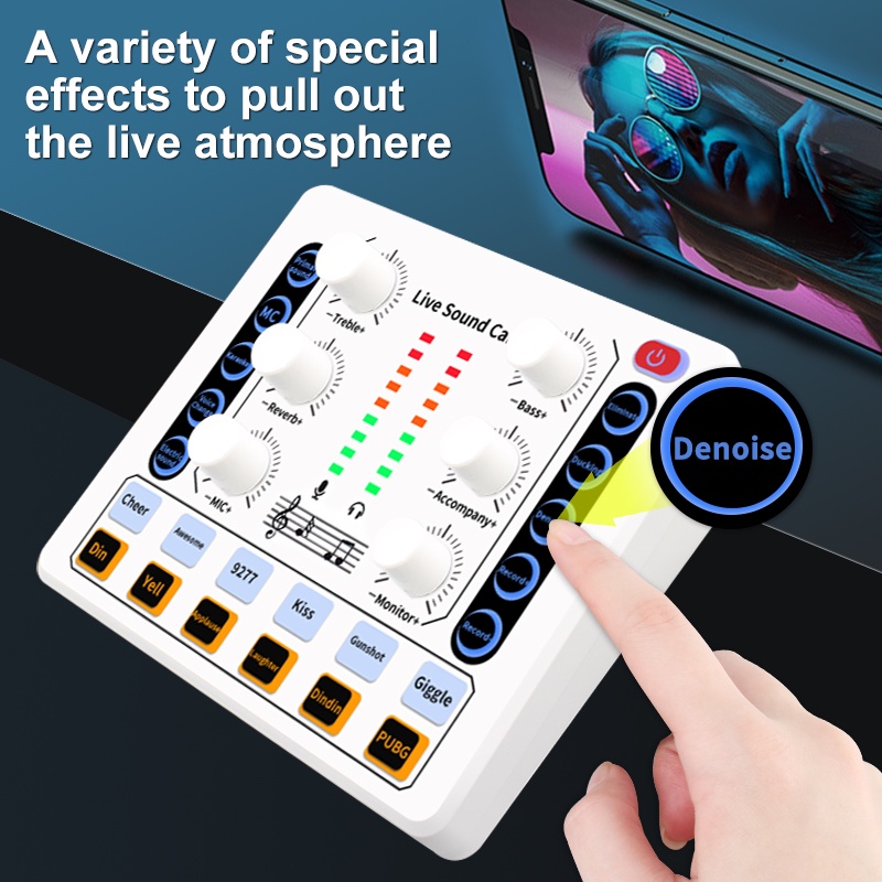 Jual Gonew Sound Card M8 Audio USB External Soundcard Mic Mixer ...