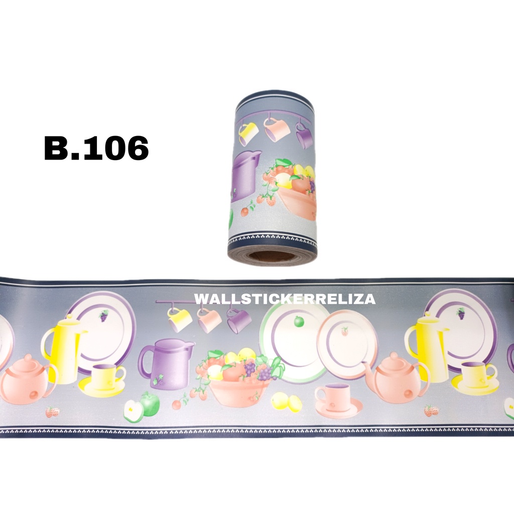 Jual ADEK Wall Border PIRING DAPUR 10CM X 10METER Wallborder B106 ...
