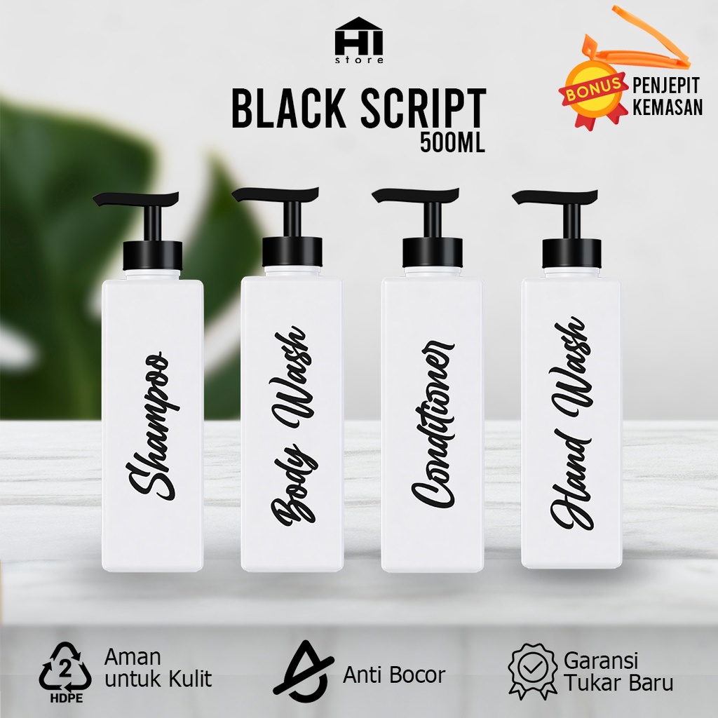 Jual Botol Sabun Cair Refill Pump Body Wash Shampoo Hand Wash Aesthetic ...