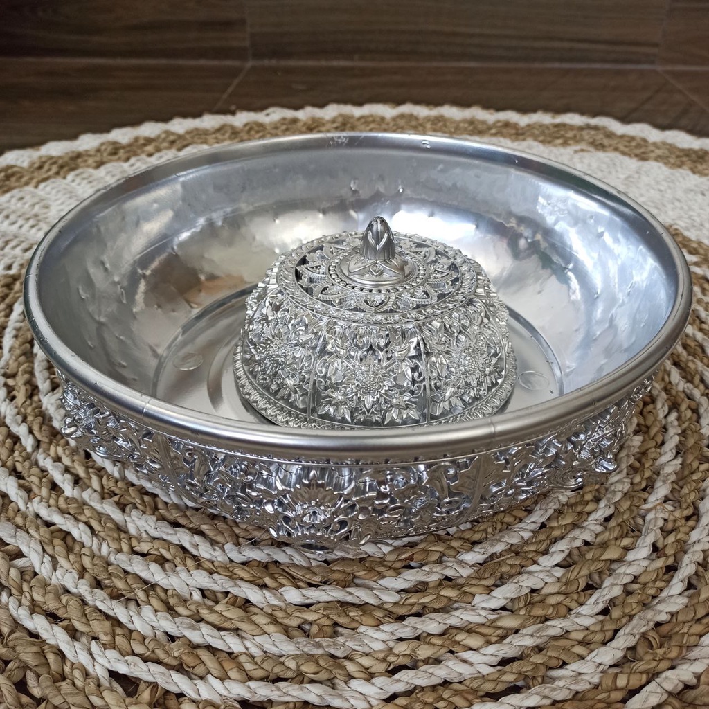 Jual SudanBali Bokor Fiber Bulat Prada Isi Tutup Ukir Bali Wadah Sodan ...