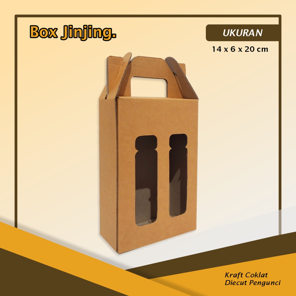 Jual BOX / KARDUS JINJING Botol 500ml Isi 2 - Ukuran 14 x 6,5 x 20 Cm ...