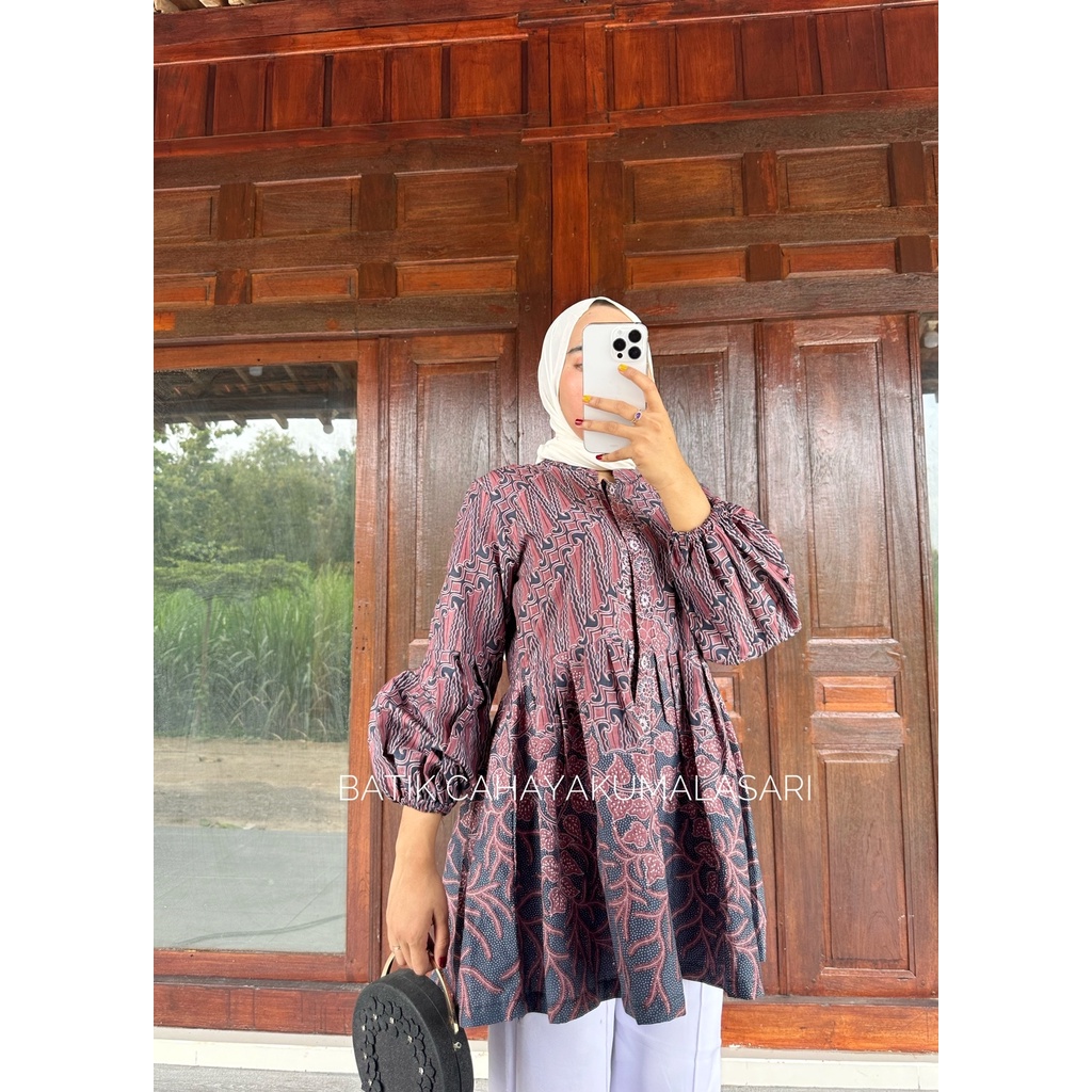 Jual Blouse Batik Wanita Motif LIRIS PINK - Bahan Katun Halus Premium ...