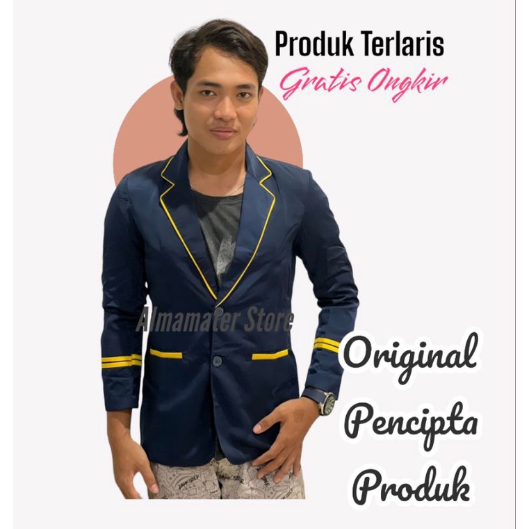 Jual [ Ready Stok ] Jas Sekolah Navi Lis Kuning, Jas OSIS, Jas Almamater, Blazzer, Blazzer ...