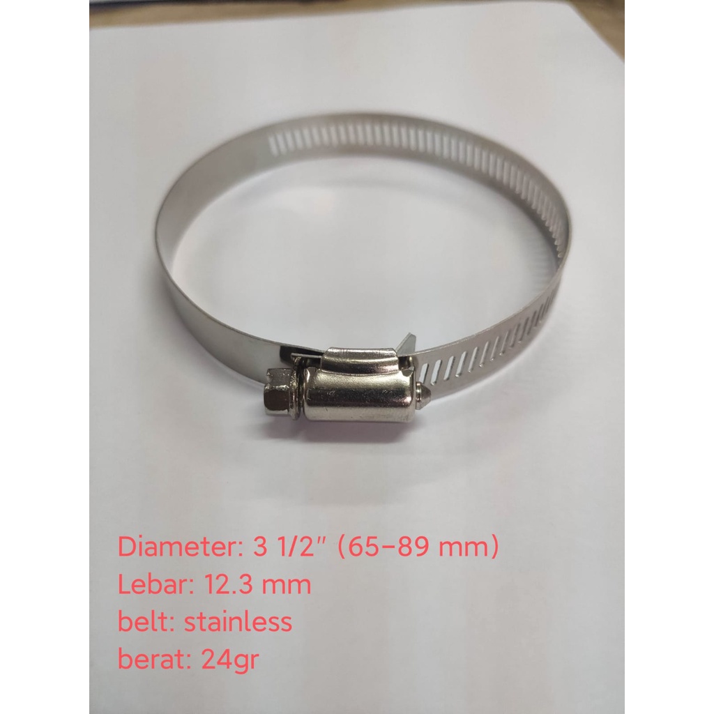 Jual Klem Selang/Hose clamp ( ukuran: 3 1/2") 3.5inch | Shopee Indonesia