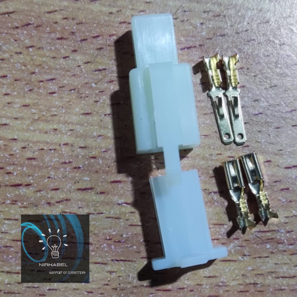 Jual SOKET 2 PIN PUTIH SOKET KONEKTOR SOCKET CONNECTOR KABEL GEPENG ...