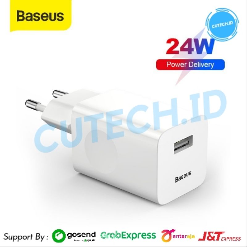 Jual BASEUS ADAPTOR KEPALA CHARGER 24W Quick Charger 3.0 Putih | Shopee ...