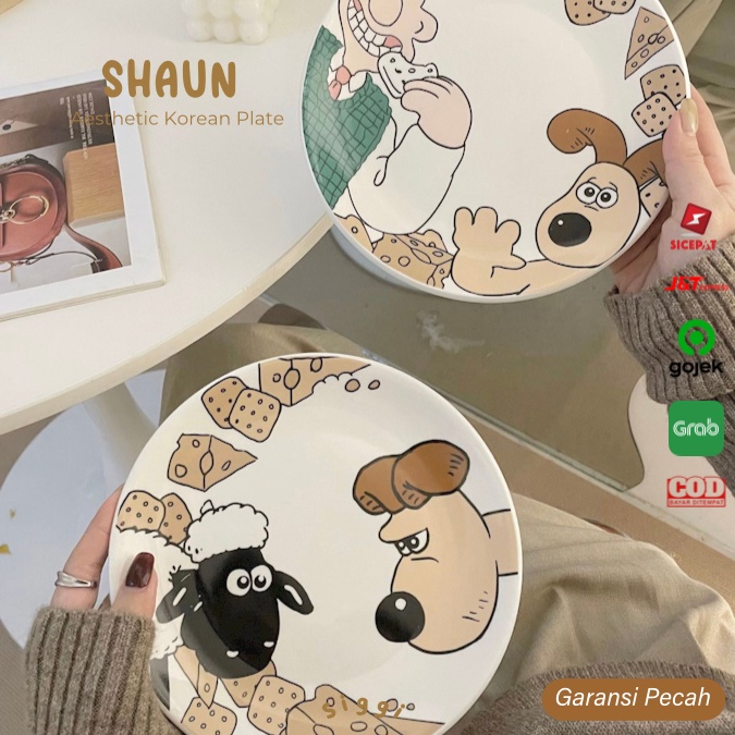 Jual [siggi] SHAUN Korean Aesthetic Plate / Piring Korea Lucu / Piring ...