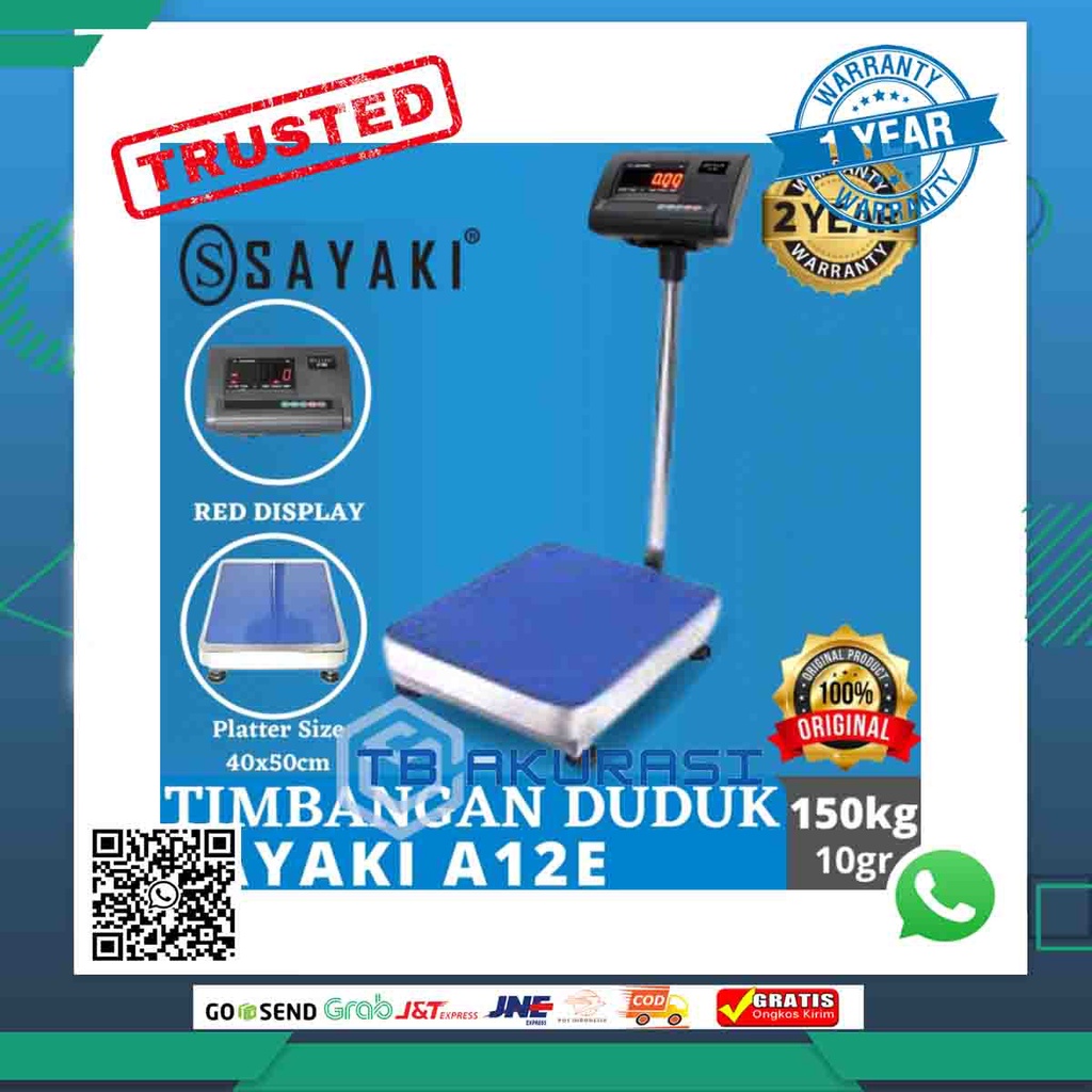 Jual Timbangan duduk A12E 150 kg/ Timbangan barang 150 kg/ 200 kg New Original Garansi | Shopee ...