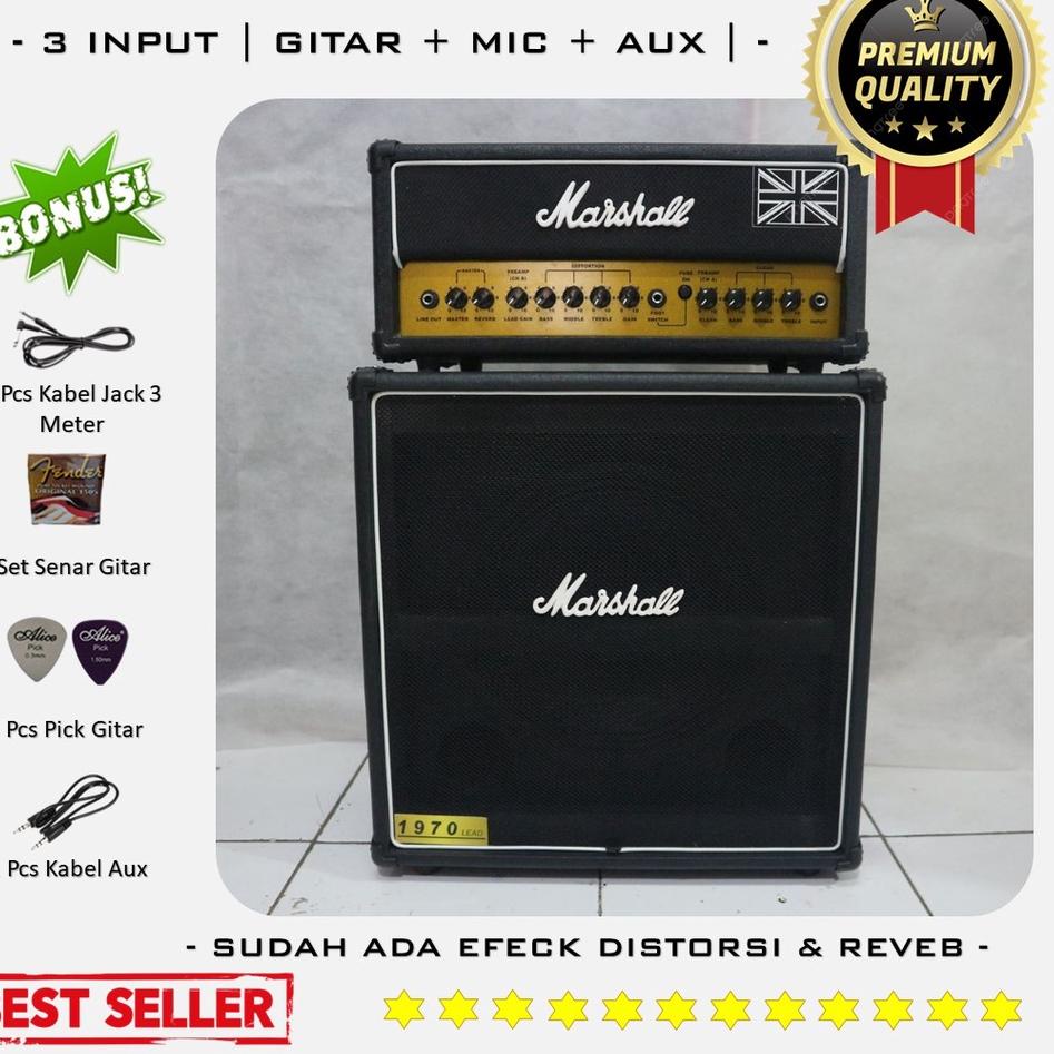 Jual Promo Ampli Gitar & Bass 3 Input 12 Inch Marshall Head Cabinet ...