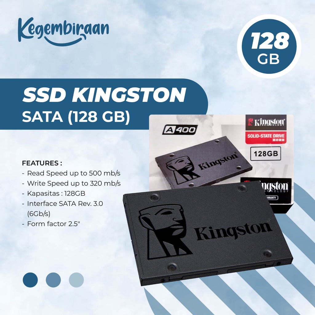 Jual SSD SATA 128GB KINGSTON A400 128GB SATA 2.5 INCH - SSD Laptop ...