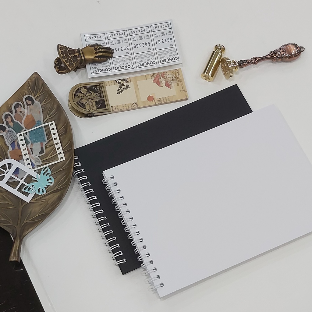 Jual Scrapbook Album A5 HITAM PUTIH Polos Untuk Journal Notebook ...