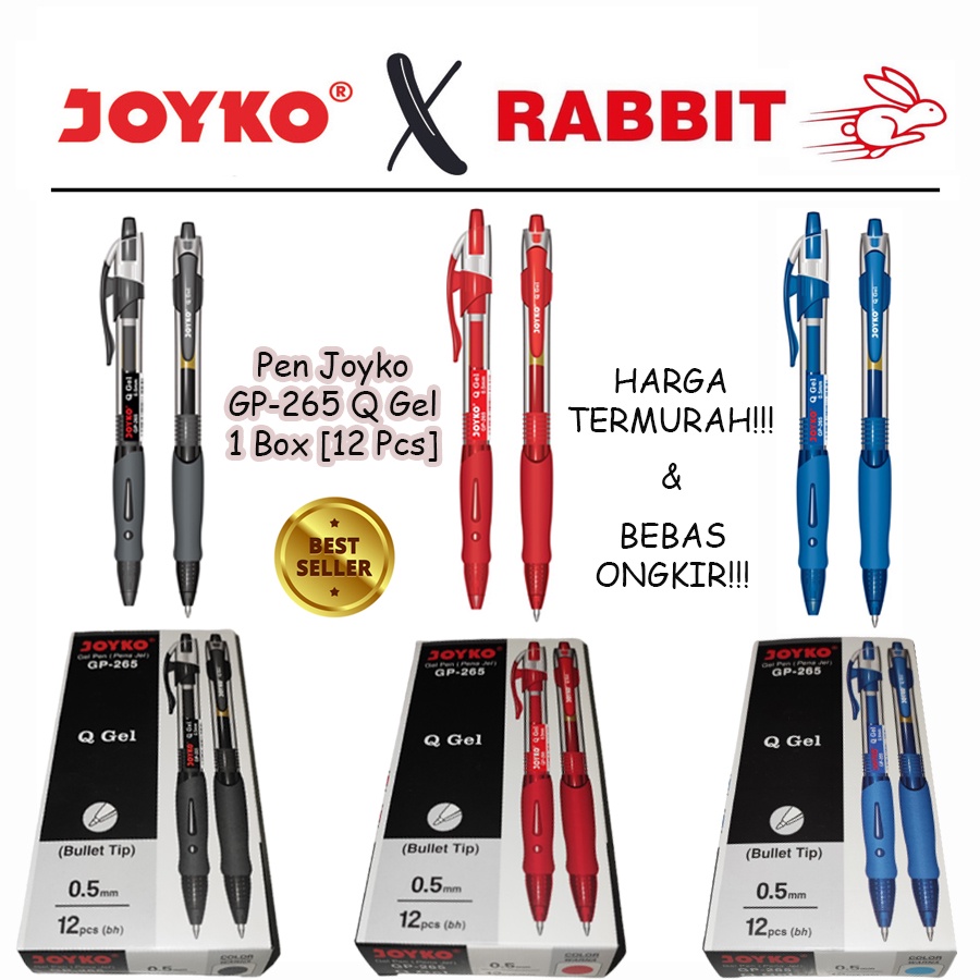 Jual Gel Pen / Pulpen / Pena Joyko GP-265 / Q Gel / 0.5 mm [1 BOX 12 PCS] | Shopee Indonesia