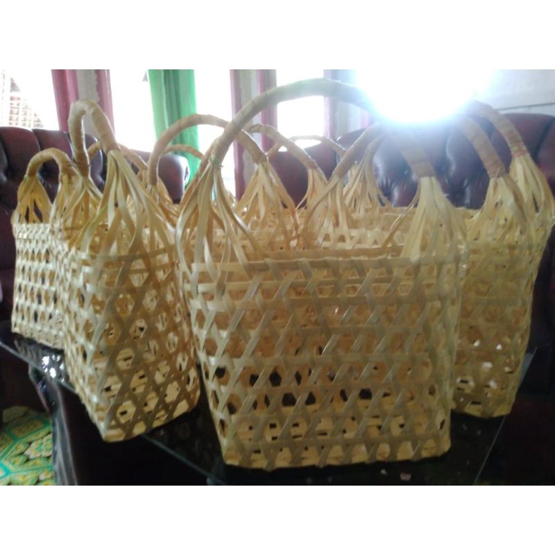 Jual Keranjang buah bambu rotan / Keranjang Parcel tas Hampers tas anyaman bambu tas Souvenir ...