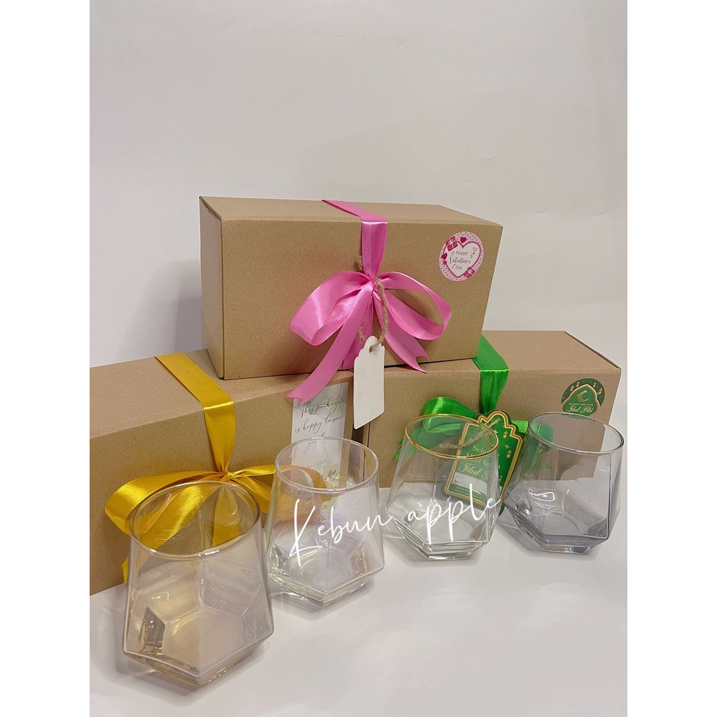 Jual Set Gift Hampers Lebaran Gelas Kaca Diamond Crystal Gelas Kopi Teh ...