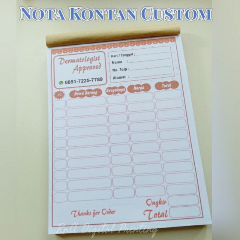 Jual NOTA OLSHOP custom Free Jilid dan jalur potong 10x14cm | Shopee ...