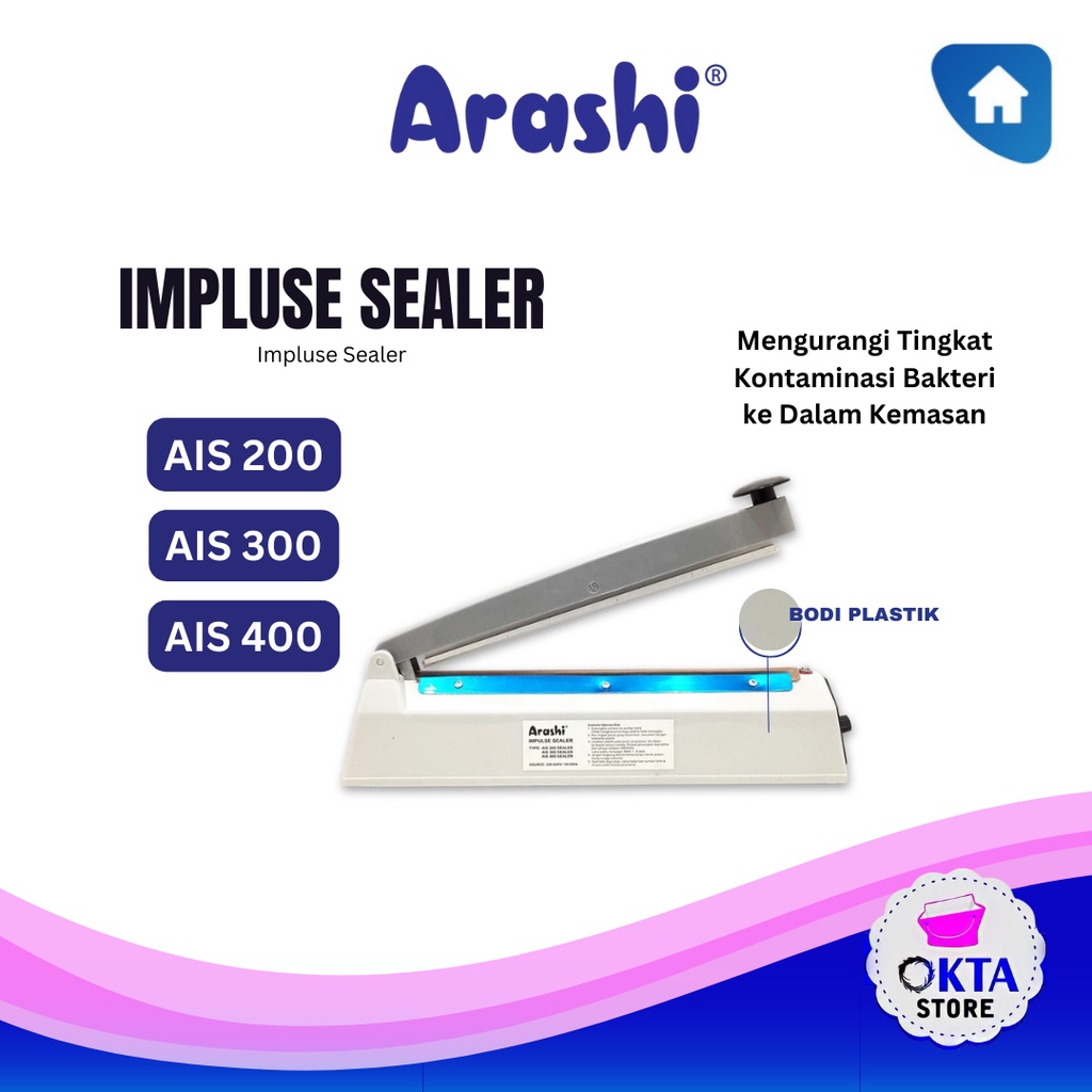 Jual Arashi Impulse Sealer Mesin Press Plastik 20 30 40 CM Hyperlite ...