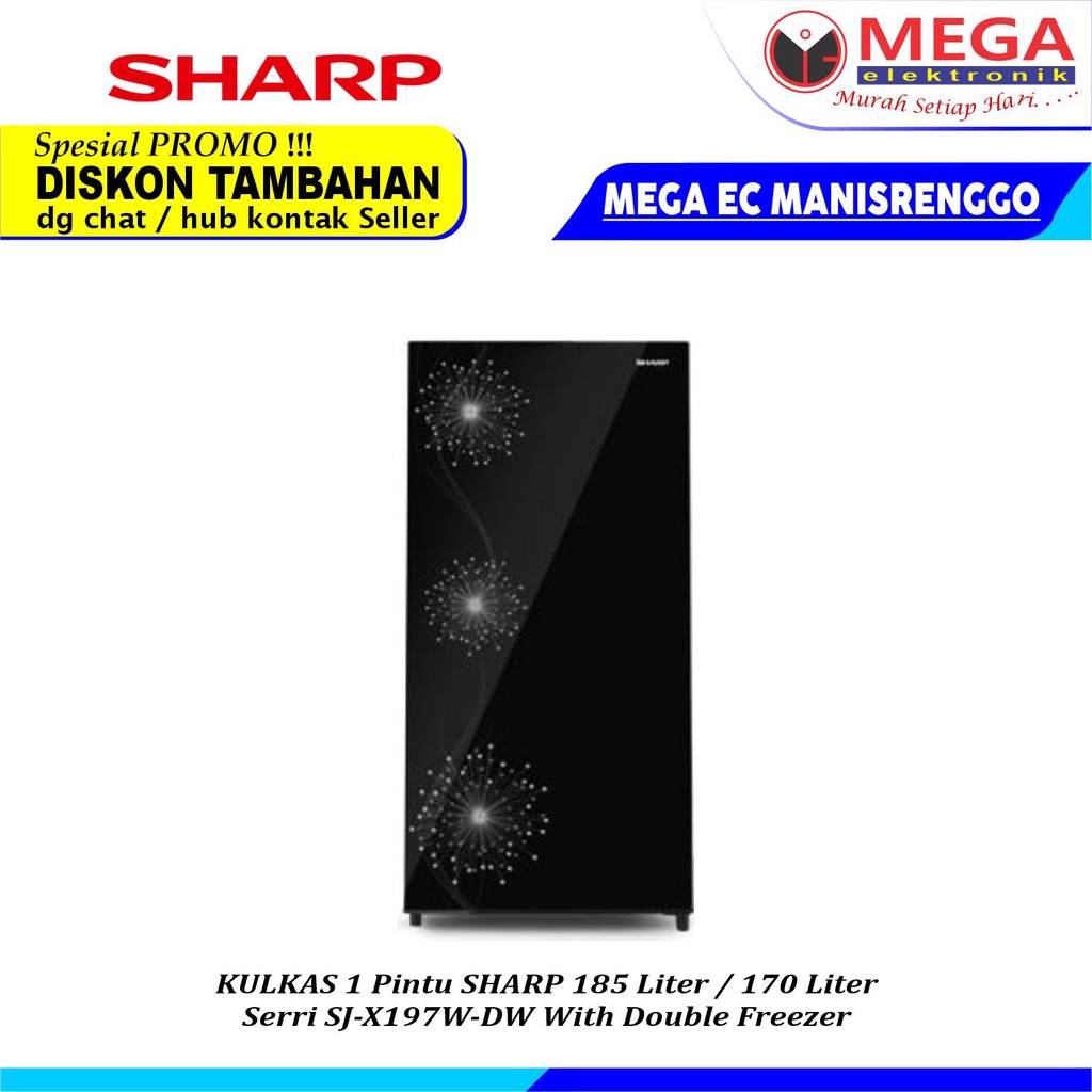 Jual SHARP LEMARI ES 1 PINTU SJ-X197W-DW 185 LITER DOUBLE FREEZER ...