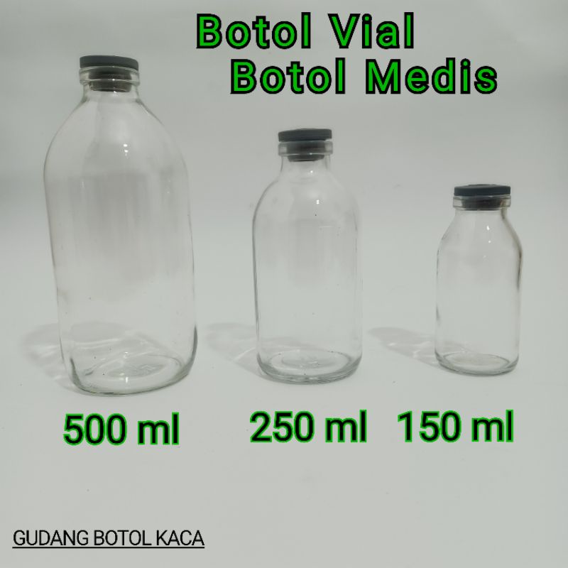 Jual Botol vial botol medis medical bottle botol infus kaca 500ml 250ml ...