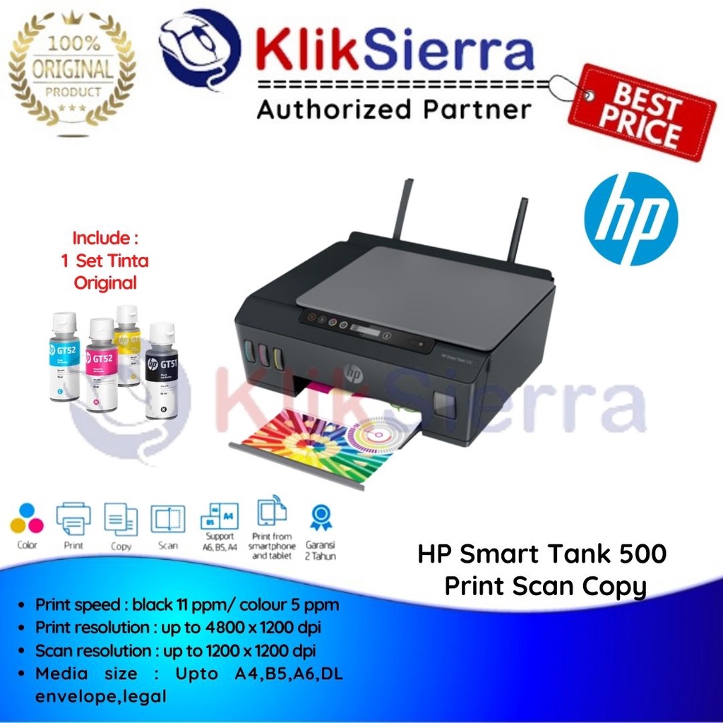 Jual Printer HP Smart Tank 500 All in One (4SR29A) Original HP ...