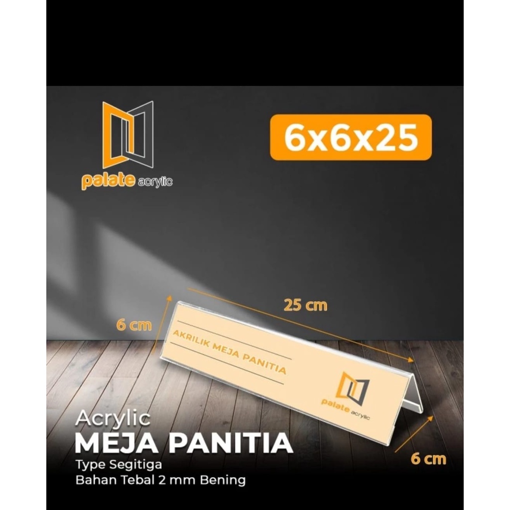 Jual Akrilik Papan Nama Meja Panitia uk 6x6x25 cm Acrylic Desk Board ...