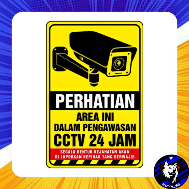 Jual Stiker CCTV Murah | Stiker CCTV 24 jam | Stiker Sign Kamera CCTV ...