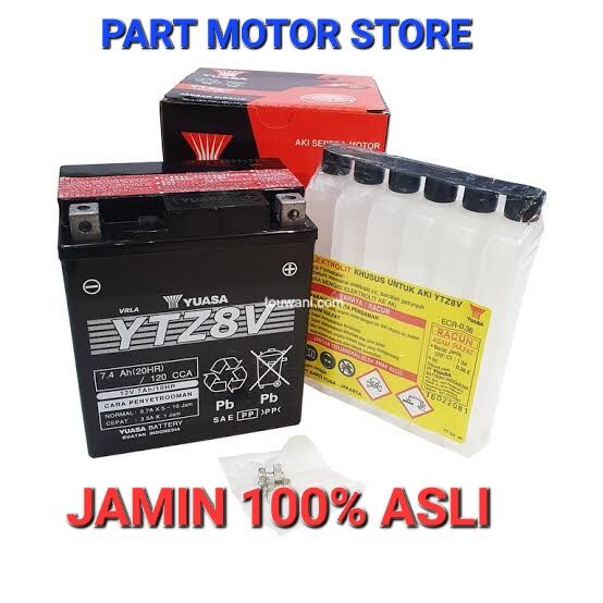 Jual Aki Motor CBR 250, AKI KLX 250, YAMAHA R25 YTZ8V / GTZ8V YUASA AKI KERING ORIGINAL | Shopee ...