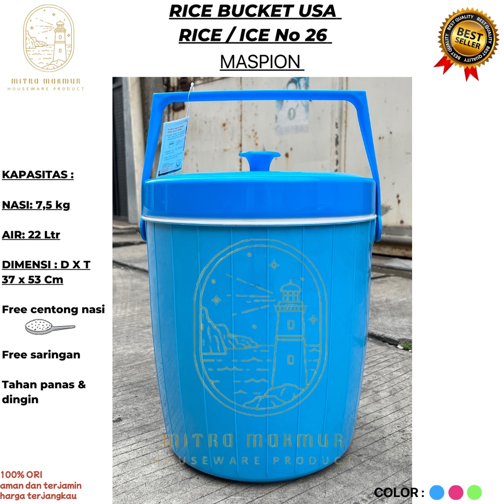 Jual NEW!! TERMOS NASI DAN ES 6-8-10-14-17-20-26-30-38 MASPION ...