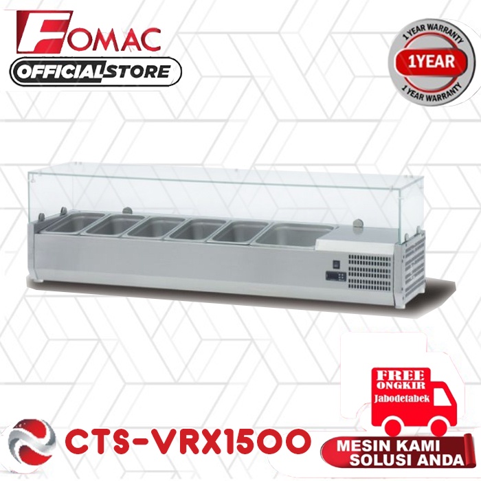 Jual Mesin Counter Top Salad Bar Chiller CTS-VRX1500 6 Pan FOMAC ...