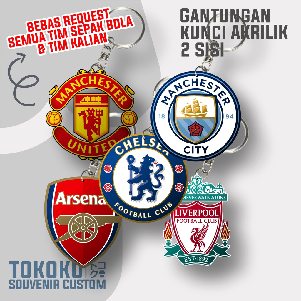 Jual (PROMO) GANTUNGAN KUNCI LOGO TIM EPL | GANCI SEMUA TIM BOLA ...