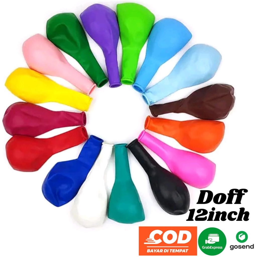 Jual [50PC] BALON DOFF LATEX 12INCH TEBAL | Shopee Indonesia