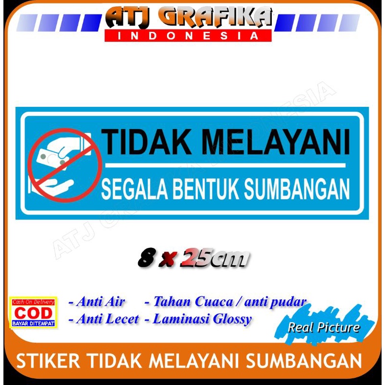 Jual Stiker tidak menerima sumbangan sticker keamanan security kantor ...