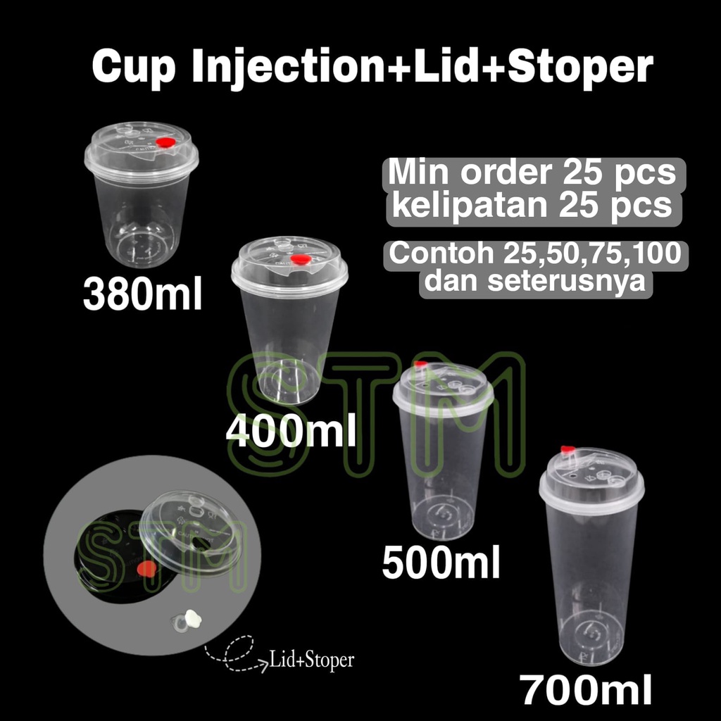 Jual Thinwall Cup 12OZ PP injection/Gelas plastik 380ml/INJECTION Cup Oval Datar 360ml BOBA ...