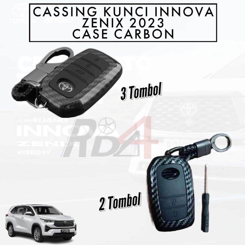 Jual Casing Carbon Kunci Innova Zenix 2023 Hard Case Key Cover Mobil ...