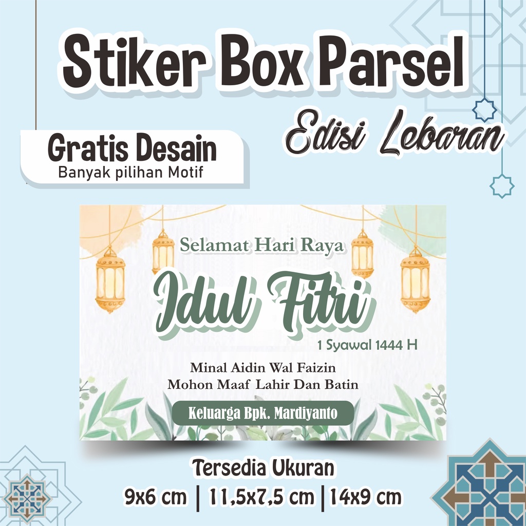 Jual Stiker Ucapan Lebaran / Stiker Parsel Box Lebaran Hari Raya ...