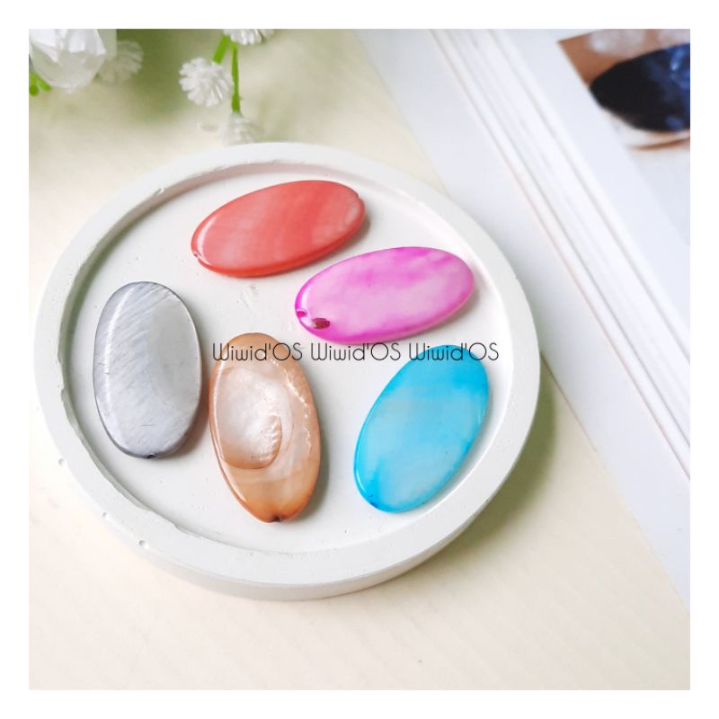 Jual (5 biji) MANIK KERANG OVAL 3 x 1,5 cm | Shopee Indonesia