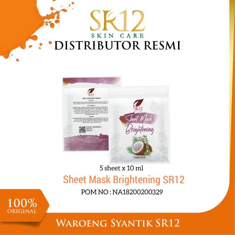 Jual New !!! Terbaru Sheet Mask SR12 Brightening Acne Masker jerawat Masker Glowing Sheet Mask ...