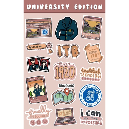 Jual [15 PCS] STIKER ITB (INSTITUT TEKNOLOGI BANDUNG) LUCU MURAH GLOSSY ...
